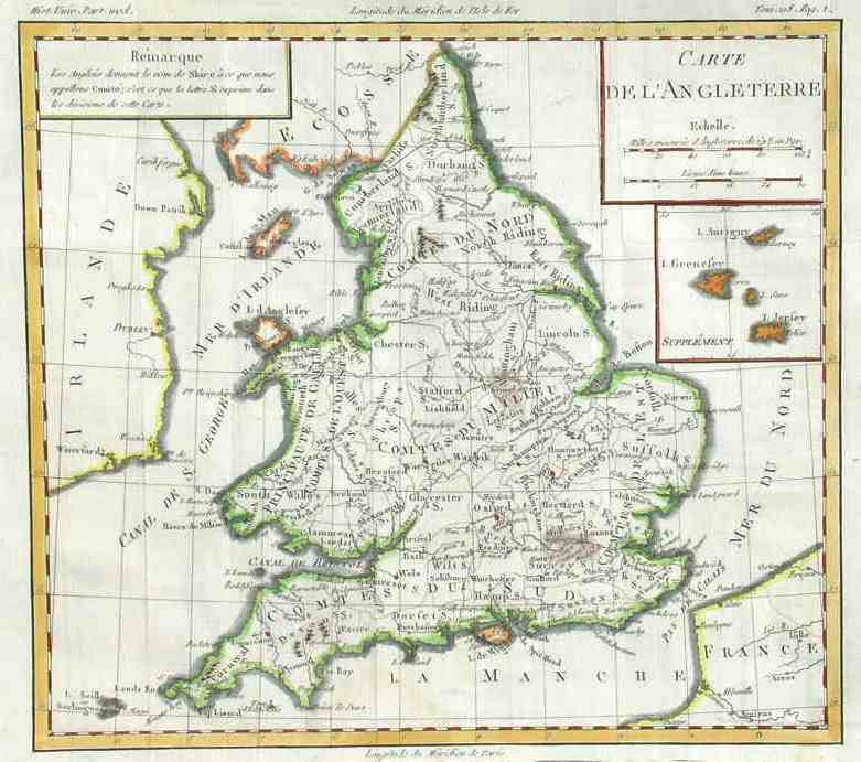 CARTE DE L'ANGLETERRE || Michael Jennings Antique Maps and Prints