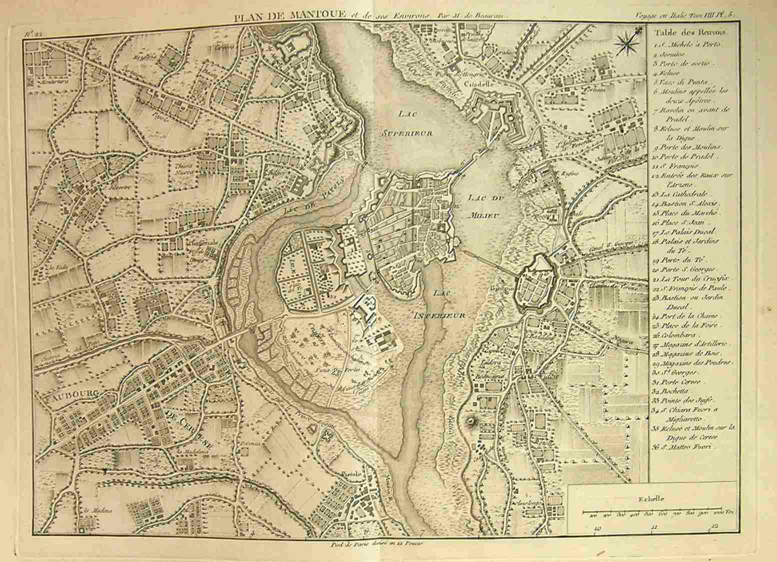 MANTUA PLANE DE MANTOUE || Michael Jennings Antique Maps and Prints