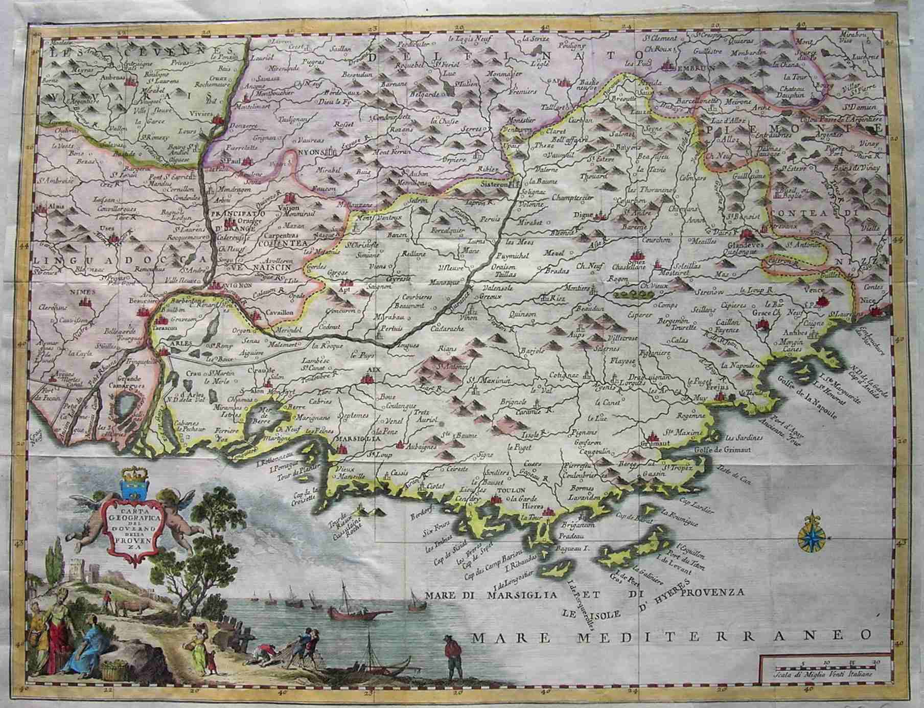 PROVENCE CARTA GEOGRAFICA DEL GOVERNO DELLA PROVENZA || Michael ...