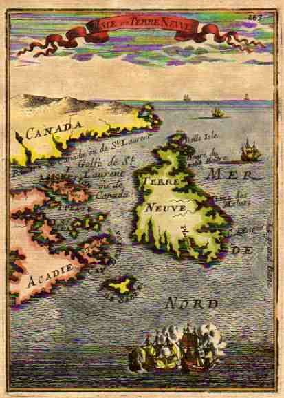 NEWFOUNDLAND ISLE DE TERRE NEUVE || Michael Jennings Antique Maps and ...