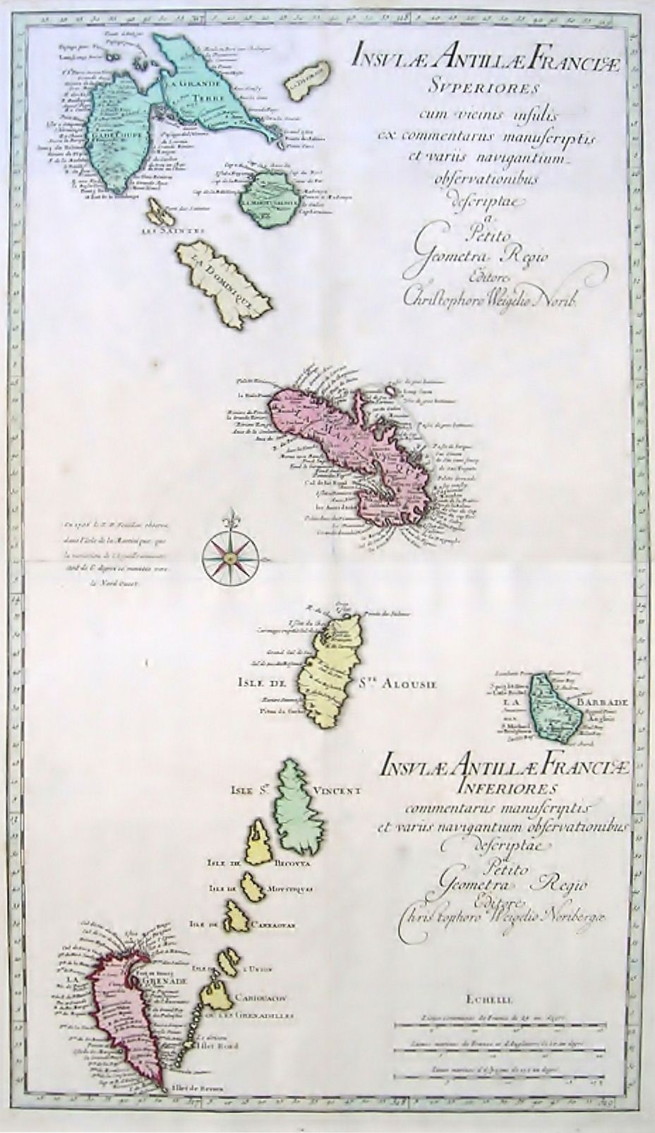FRENCH WEST INDIES INSULAE ANTILLAE FRANCIAE SUPERIORES and INFERIORES ...