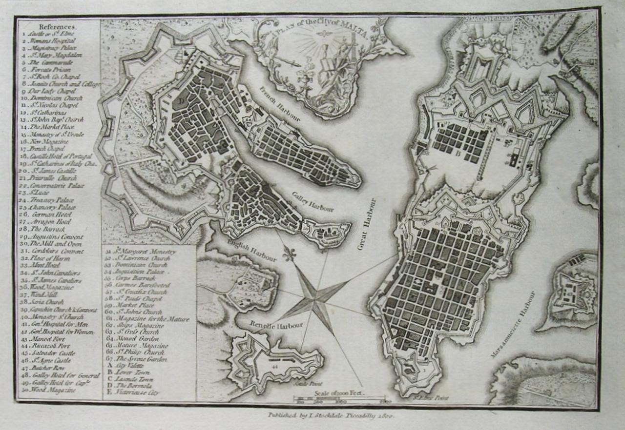 MALTA VALETTA A PLAN OF THE CITY OF MALTA || Michael Jennings Antique ...