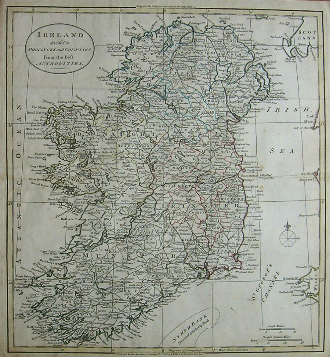 IRELAND DIVIDED INTO PROVINCES AND COUNTIES FROM THE BEST AUTHORITIES ...