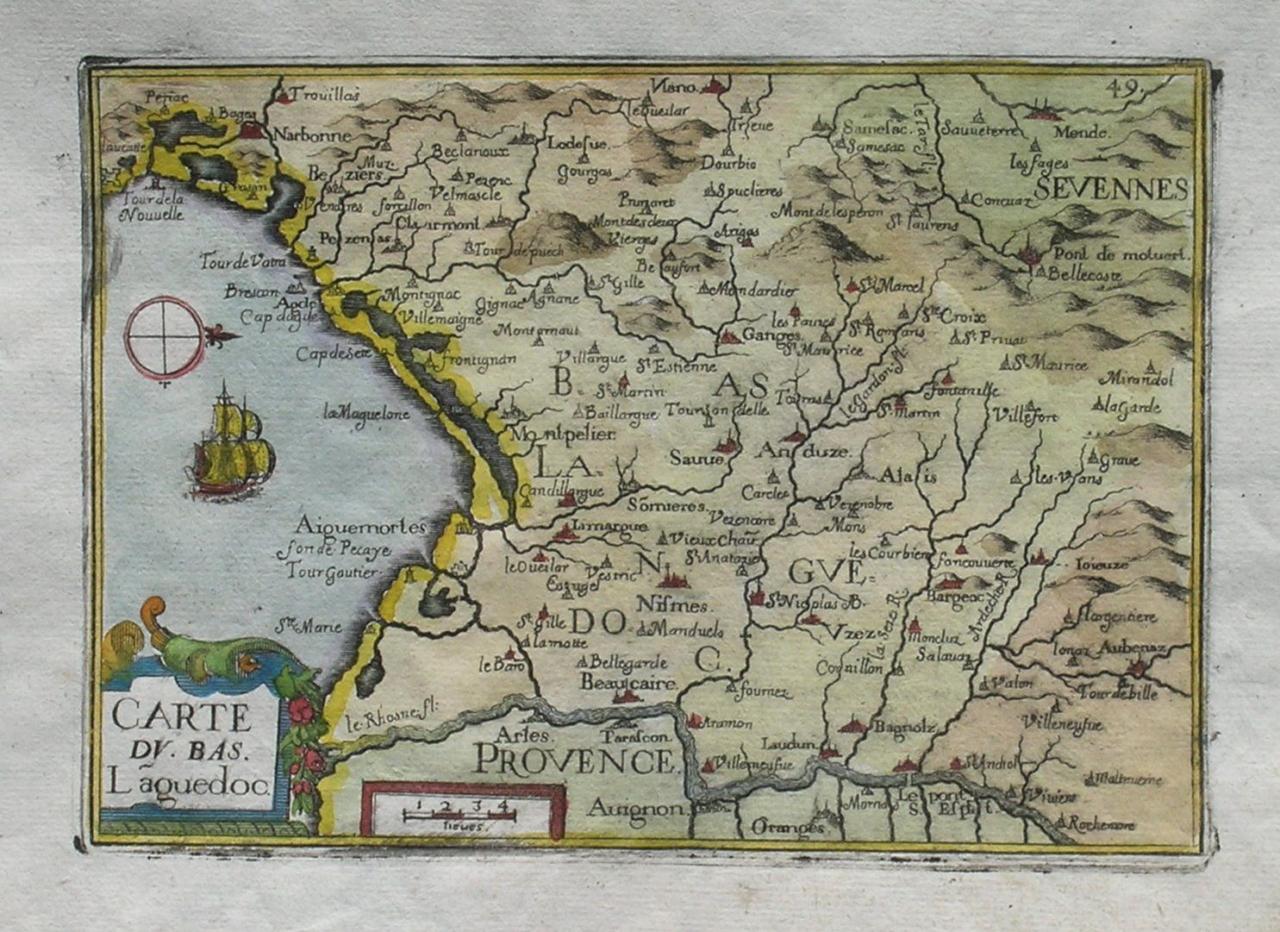 LANGUEDOC CARTE DE BAS LAGUEDOC (sic) || Michael Jennings Antique Maps ...