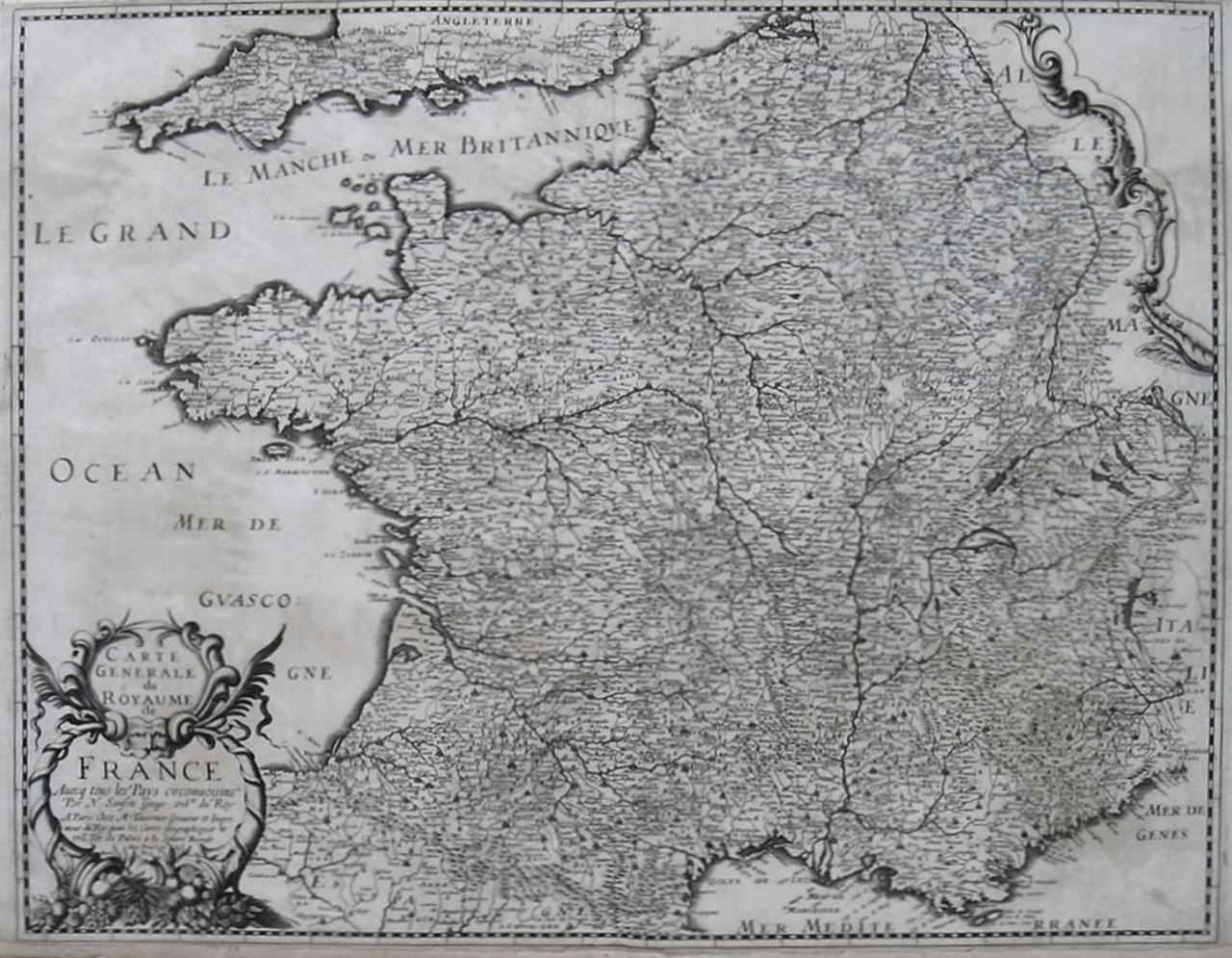 17th Century Map Of England And France