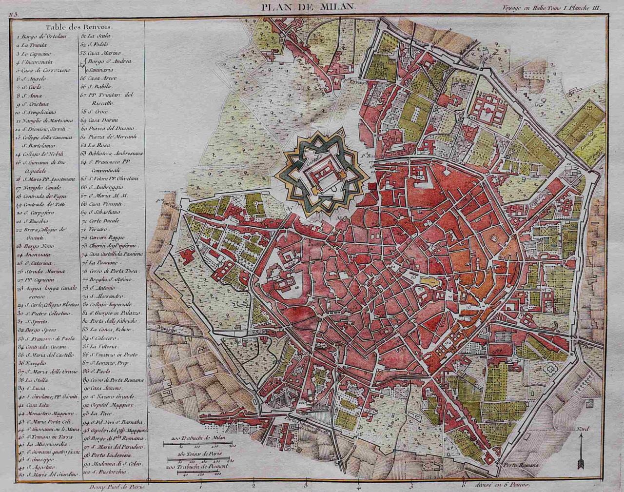 MILAN PLAN DE MILAN || Michael Jennings Antique Maps and Prints