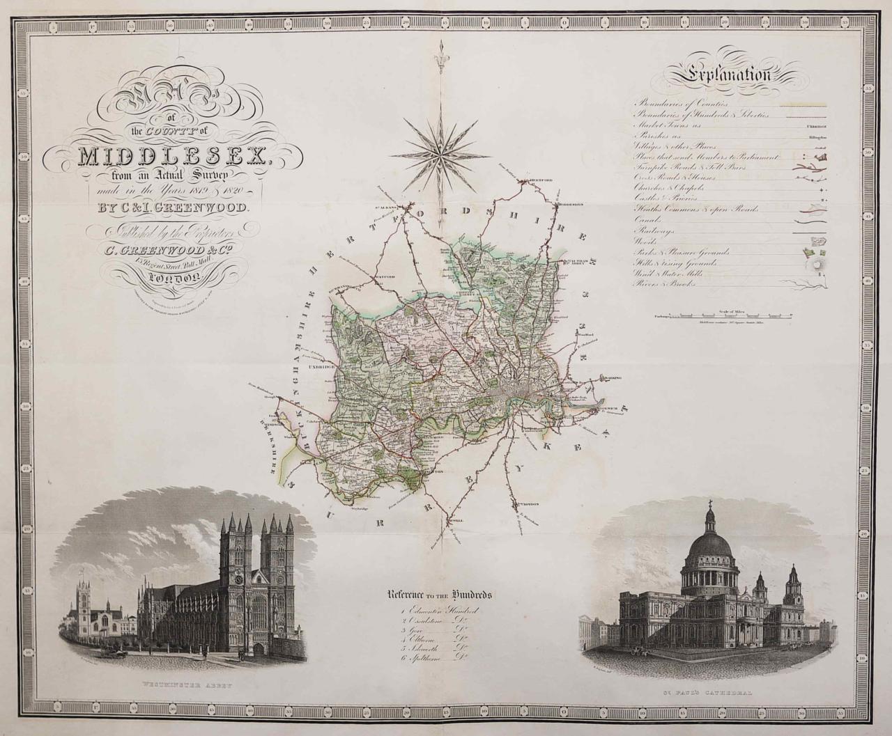 London Middlesex Map Of The County Of Middlesex From An Actual Survey Michael Jennings