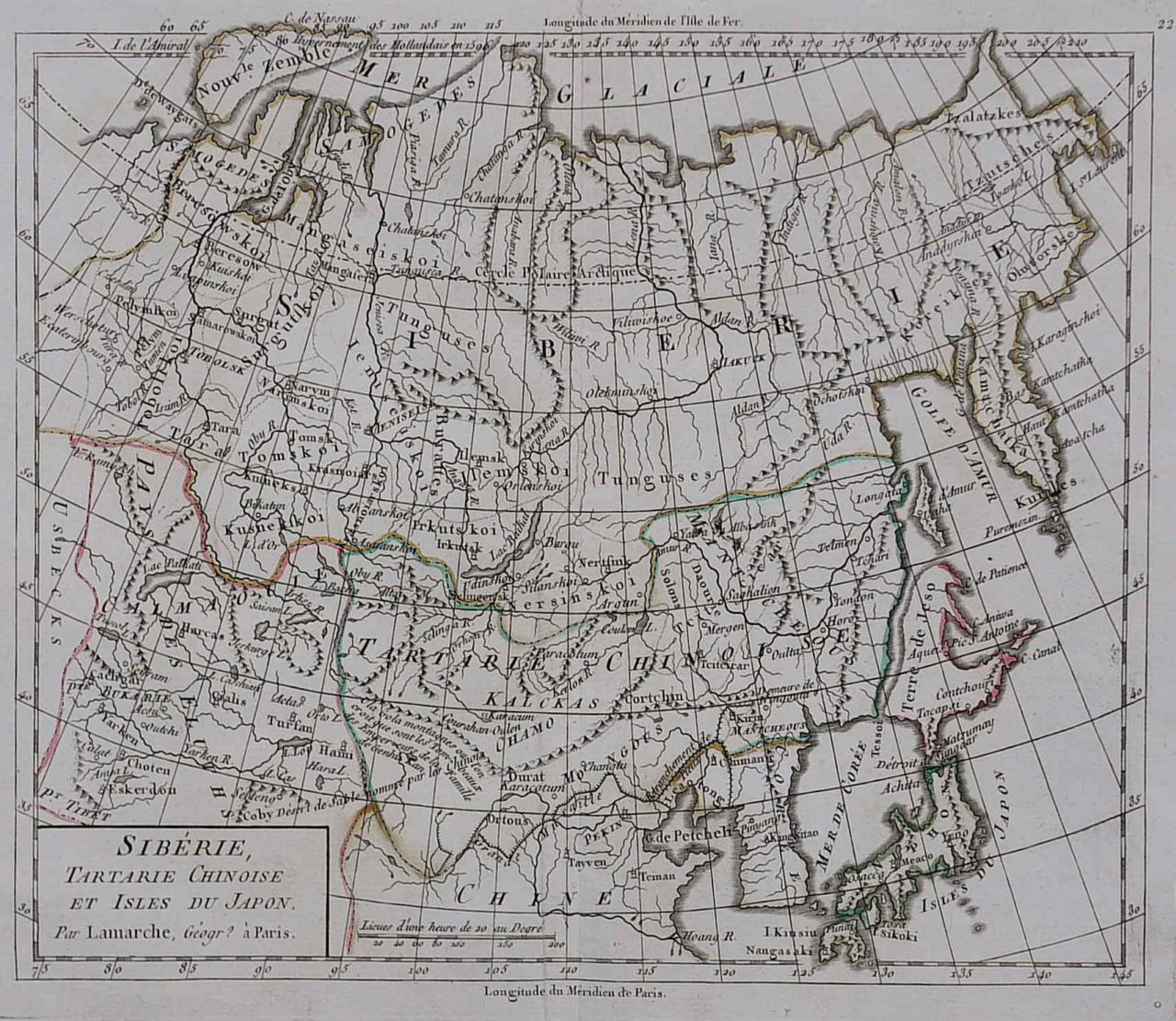 RUSSIA CHINA SIBERIA SIBERIE , TARTARIE CHINOISE ET ISLES DU JAPON ...