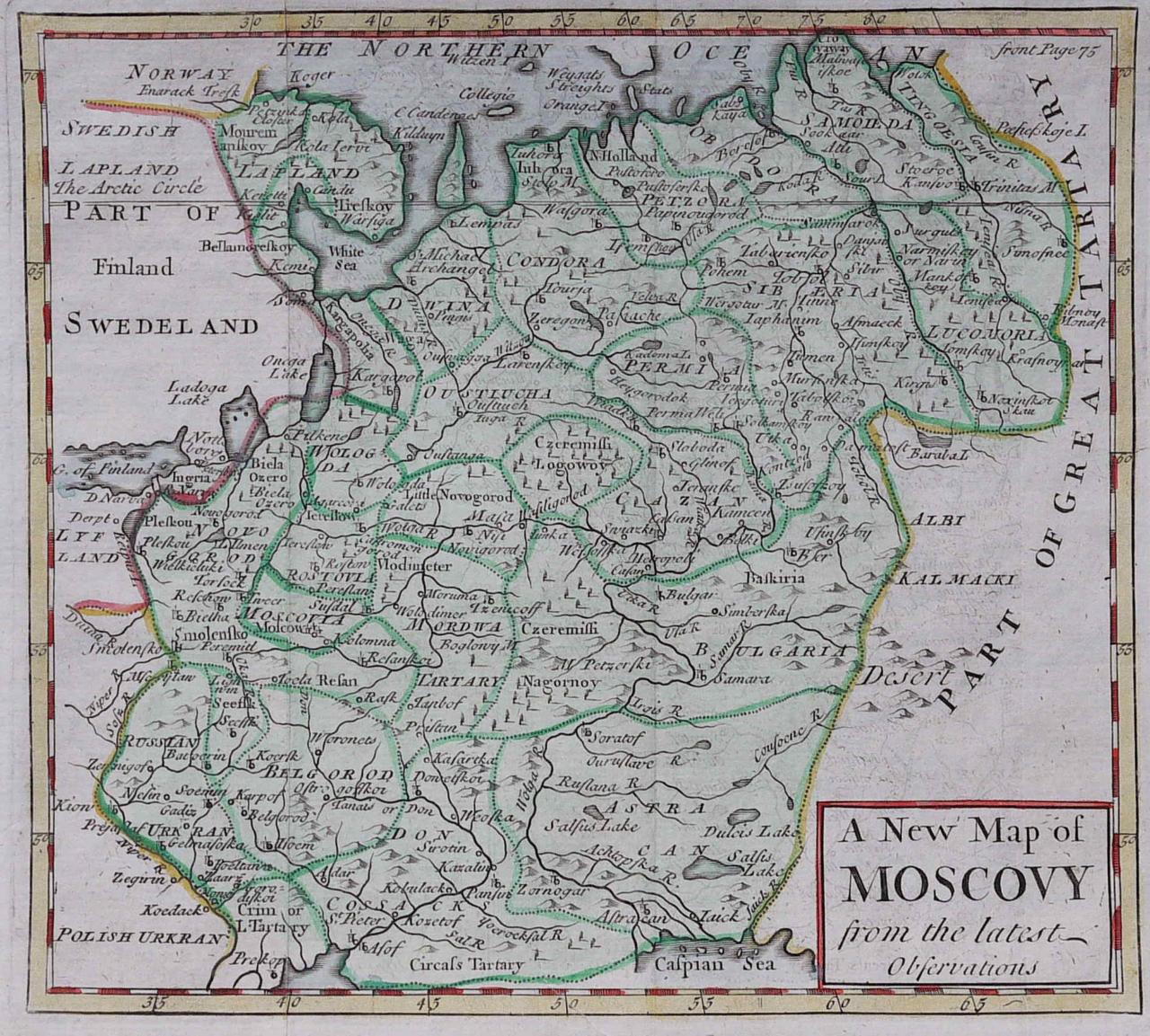 RUSSIA A NEW MAP OF MOSCOVY || Michael Jennings Antique Maps and Prints