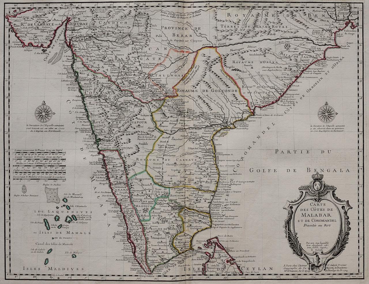 INDIA CARTE DES COTES DE MALABAR || Michael Jennings Antique Maps and ...