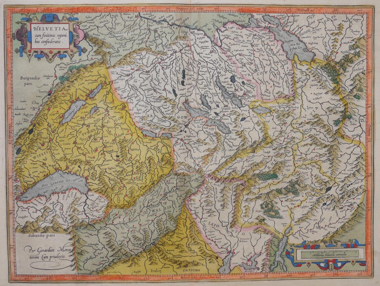 SWITZERLAND HELVETIA || Michael Jennings Antique Maps and Prints