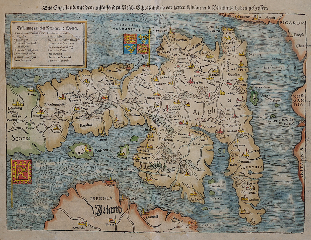MUNSTER EARLY MAP OF ENGLAND WALES AND PART OF SCOTLAND || Michael ...
