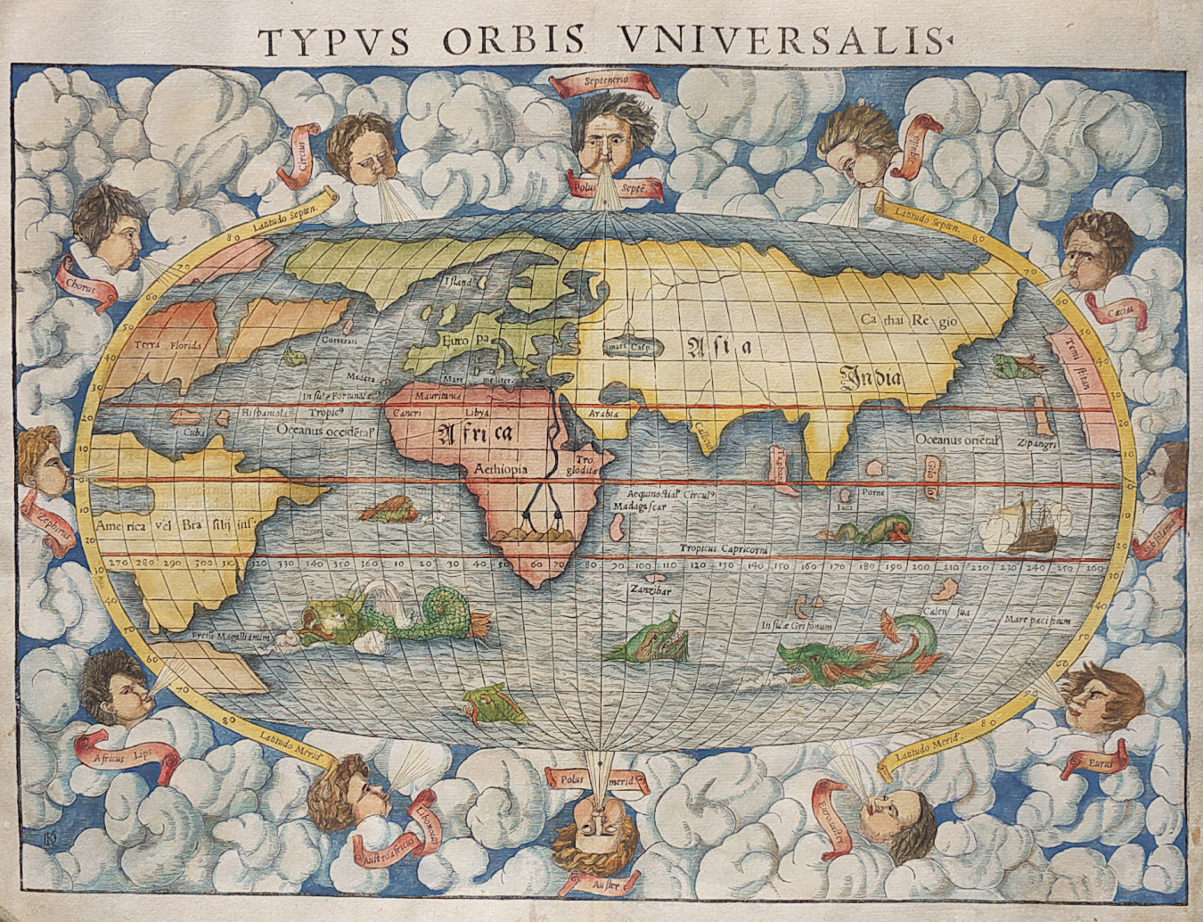 MUNSTER'S 1552 WORLD MAP || Michael Jennings Antique Maps and Prints