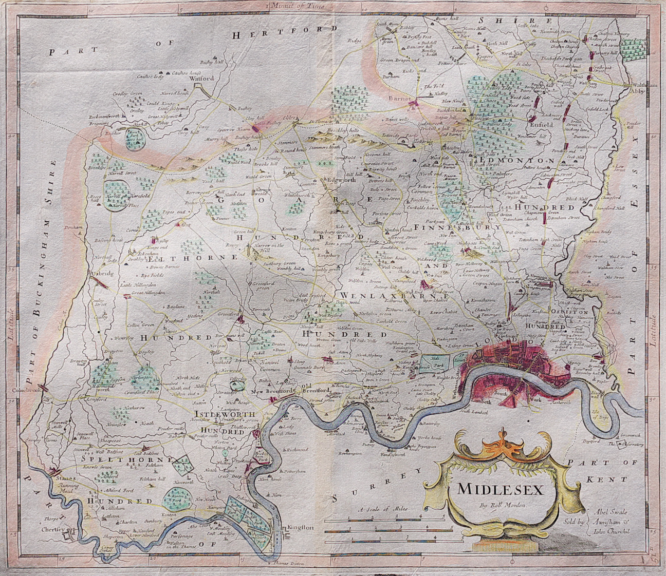MIDDLESEX BY MORDEN || Michael Jennings Antique Maps and Prints