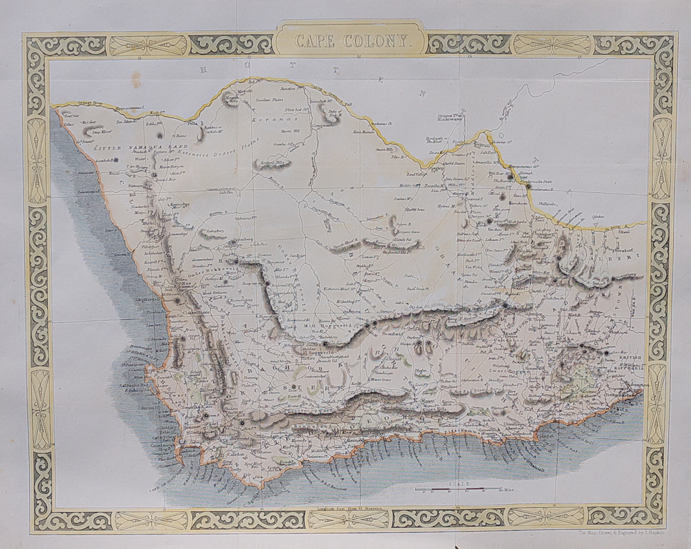CAPE COLONY DETAILED BY RAPKIN || Michael Jennings Antique Maps and Prints
