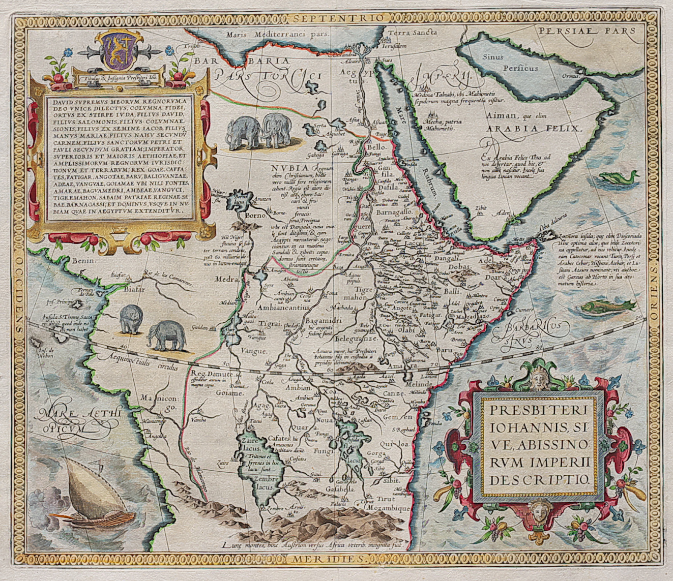 ORTELIUS MAP OF THE LAND OF PRESTER JOHN || Michael Jennings Antique ...