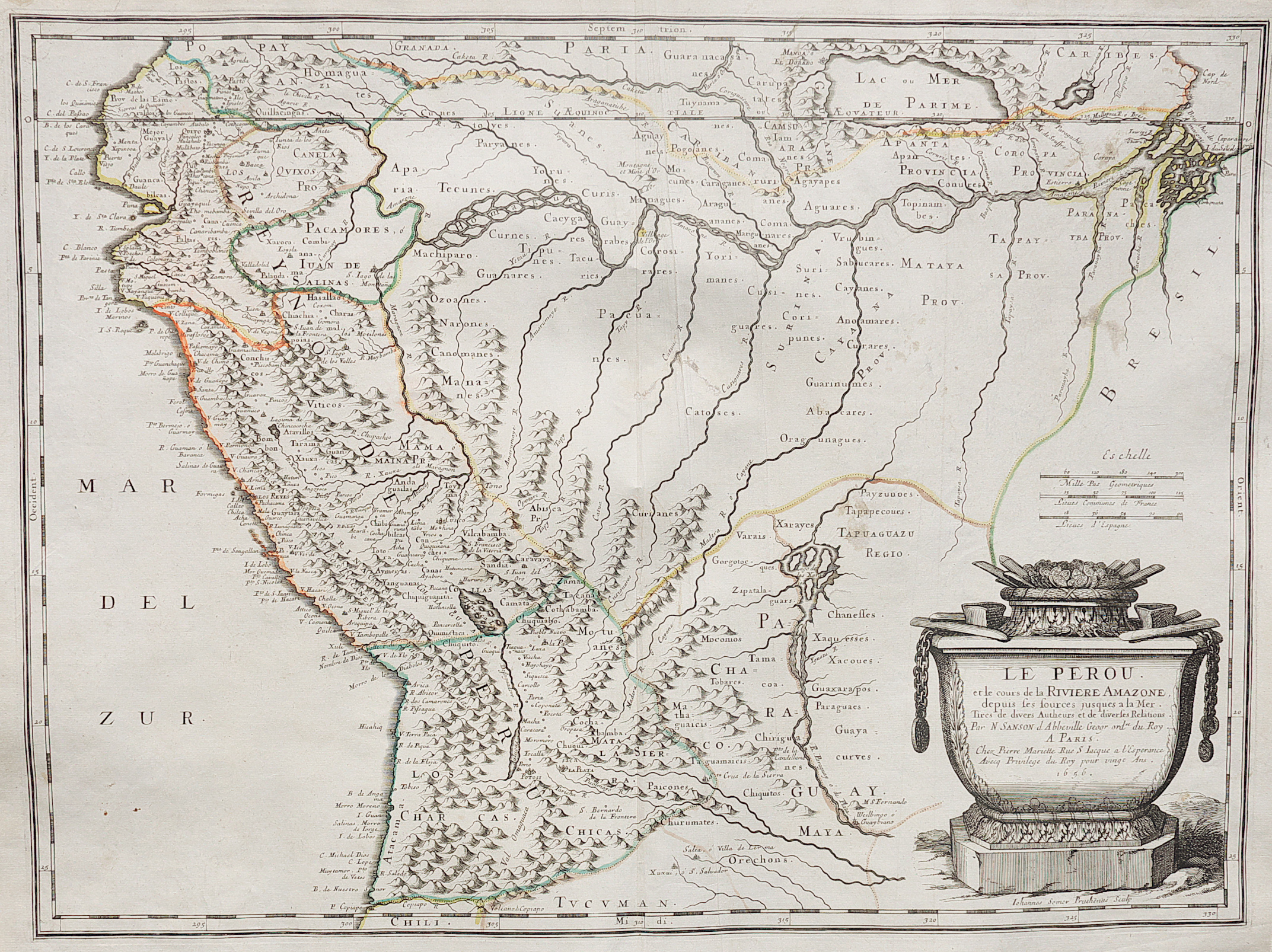 SANSON'S EARLY MAP OF THE AMAZON || Michael Jennings Antique Maps and ...