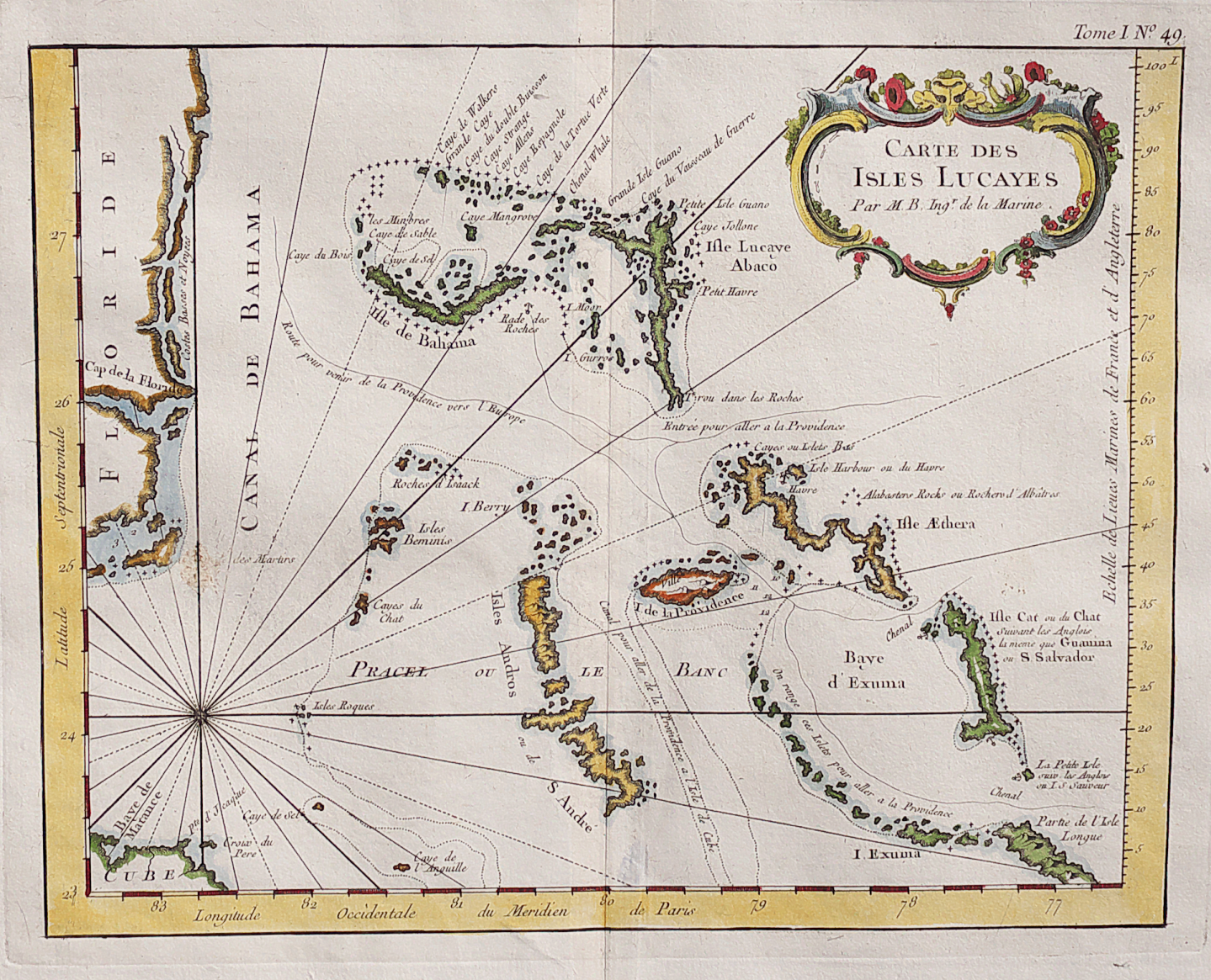 RARE MAP OF THE BAHAMAS AND EAST COAST OF FLORIDA || Michael Jennings ...