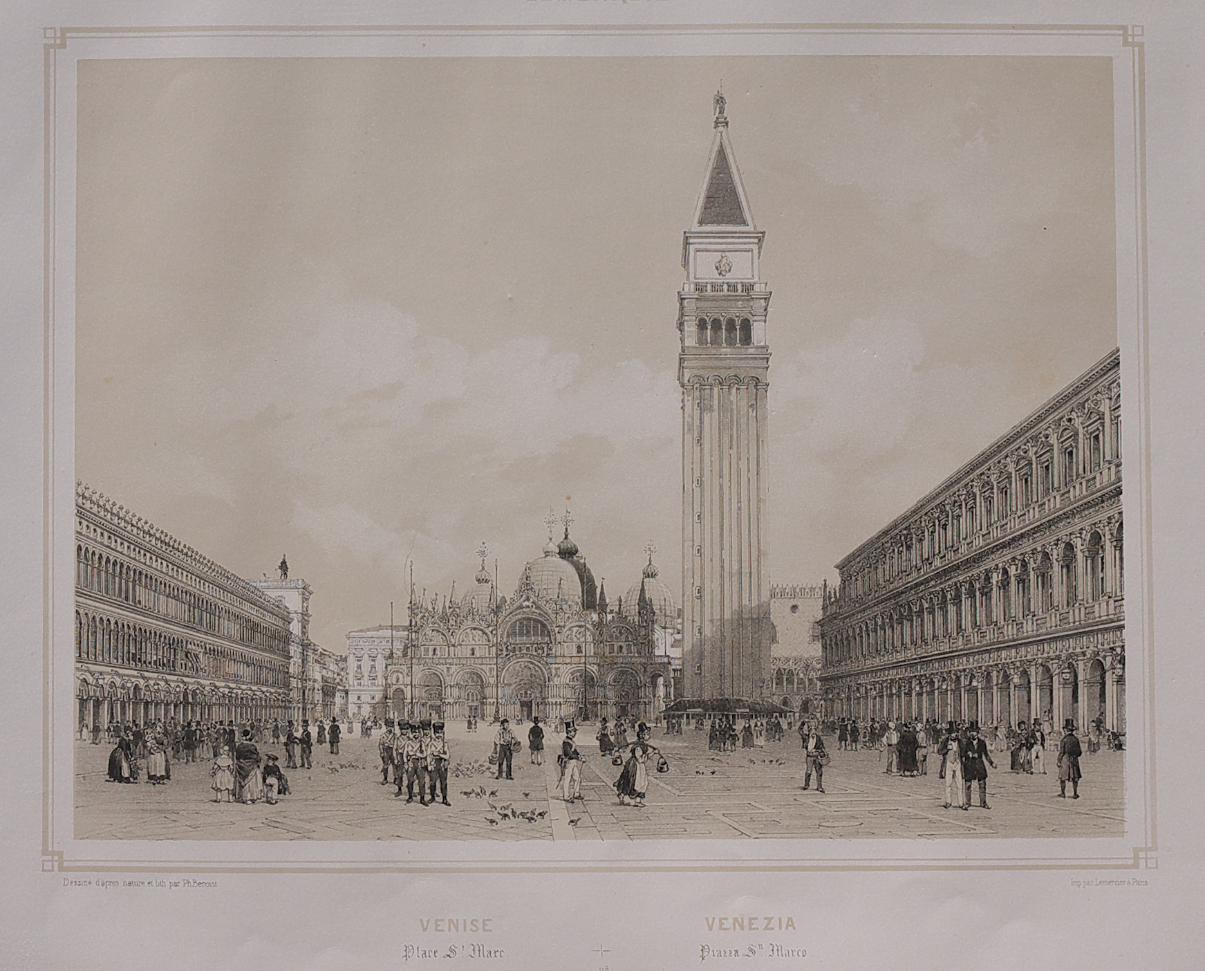 SUPERB LITHOGRAPH OF VENICE ST MARK S SQUARE BY F BENOIST || Michael ...