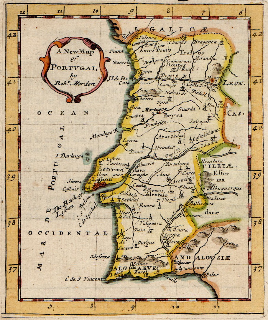 MORDEN RARE MAP OF PORTUGAL 1688 || Michael Jennings Antique Maps and ...