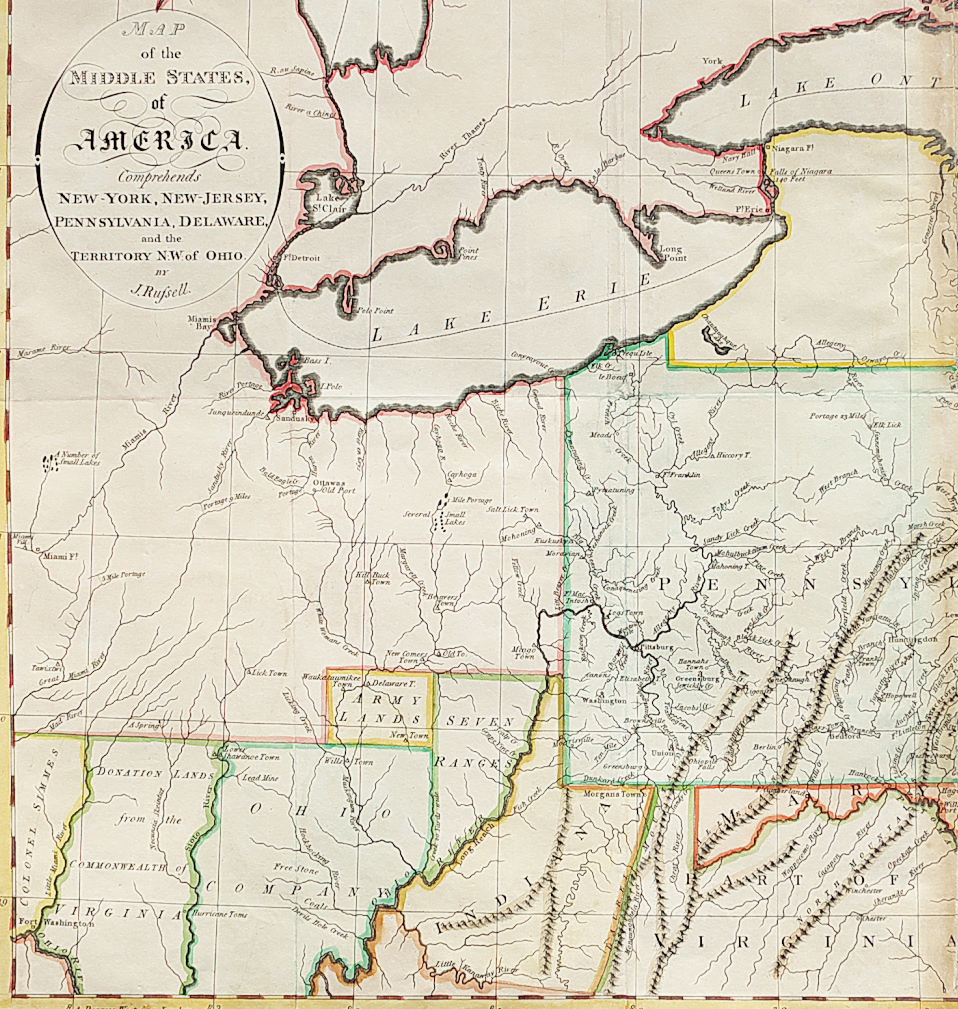 Map Of Ohio And New York SCARCE MAP OF THE NORTH EAST OF THE THEN