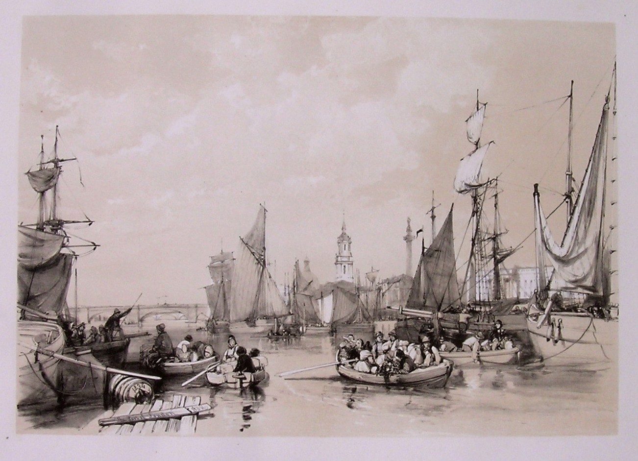 LONDON THE PORT OF LONDON 1834 || Michael Jennings Antique Maps and Prints