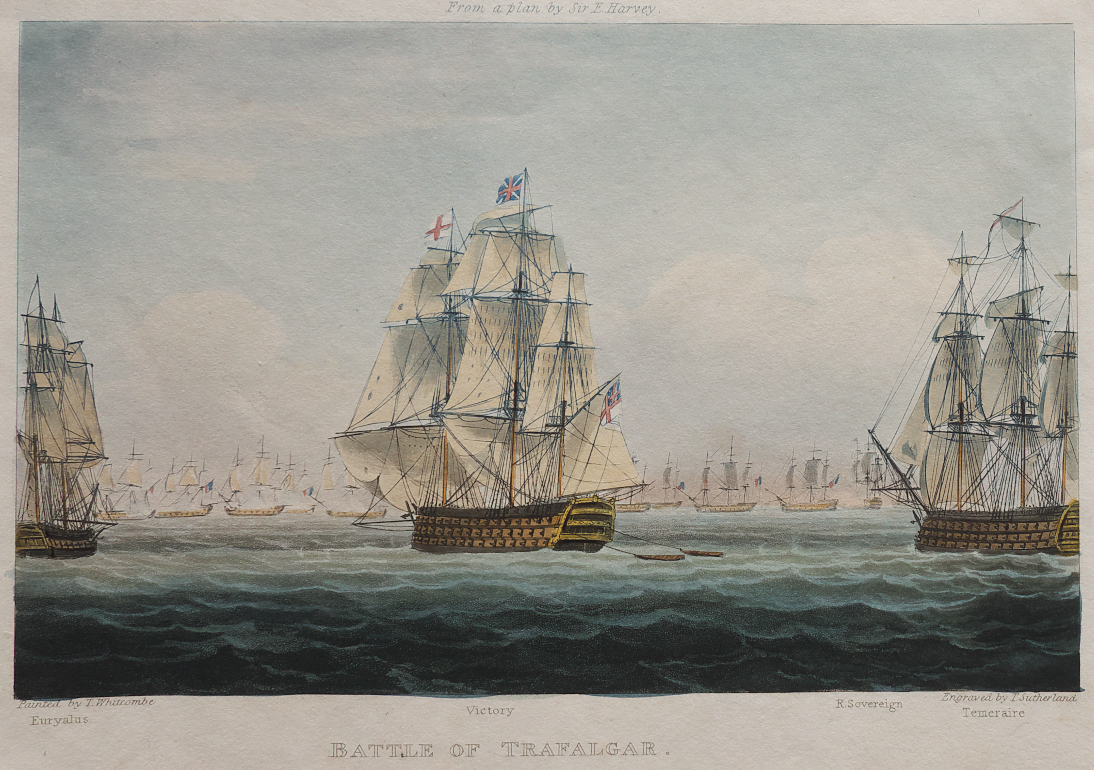 MARINE . BATTLE OF TRAFALGAR || Michael Jennings Antique Maps and Prints