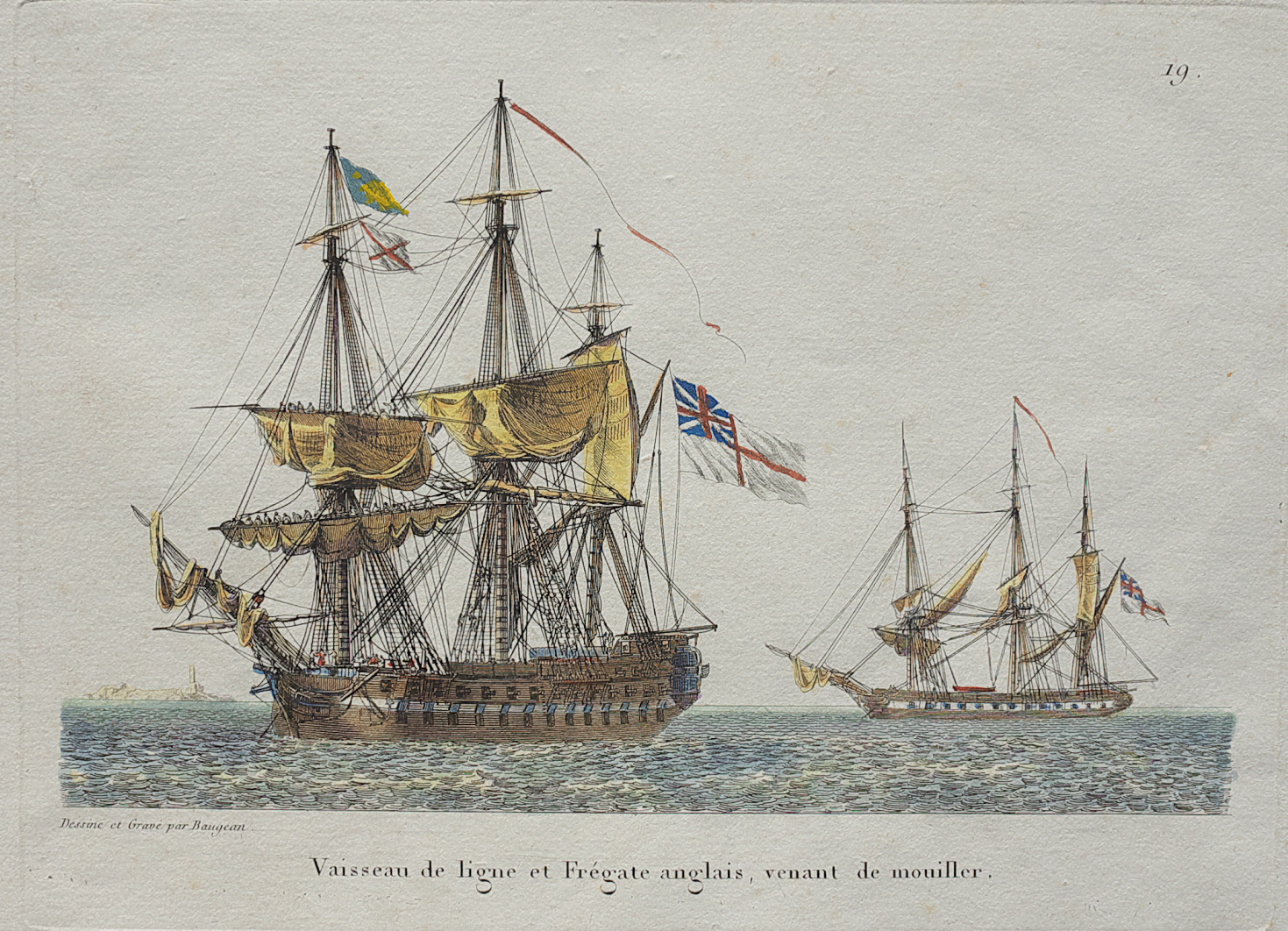 MARINE VAISSEAU DE LIGNE ET FREGATE ANGLAIS || Michael Jennings Antique ...